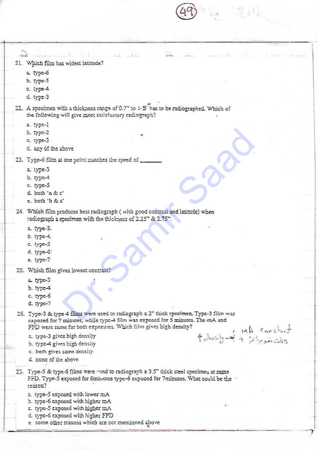 ASNT Radiographic Testing Level III Notes - Dr. Samir Saad (Handwriting ...