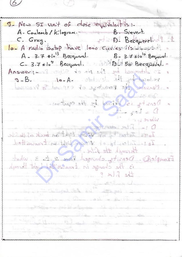 ASNT Radiographic Testing Level III Notes - Dr. Samir Saad (Handwriting ...