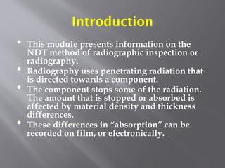Technical seminar on Introduction to RADIOGRAPHY.pptx | Physics | Science