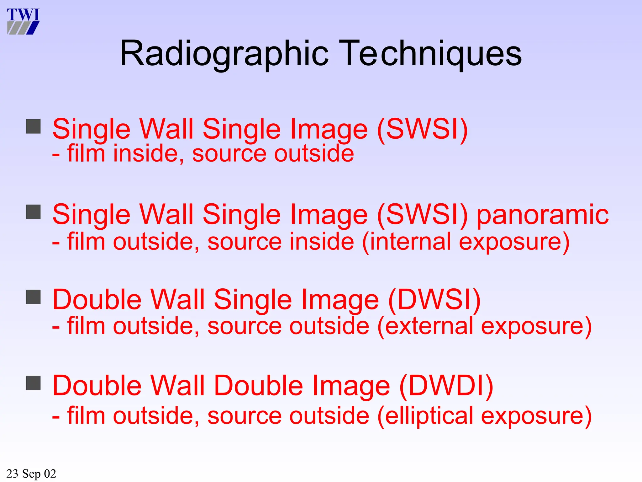 TWI - Radiography Inspection Part 4 refresher | PPT