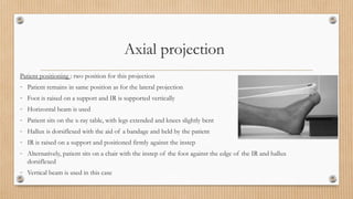 Presentation on the topic of RADIOGRAPHY OF LOWER LIMB | PPTX