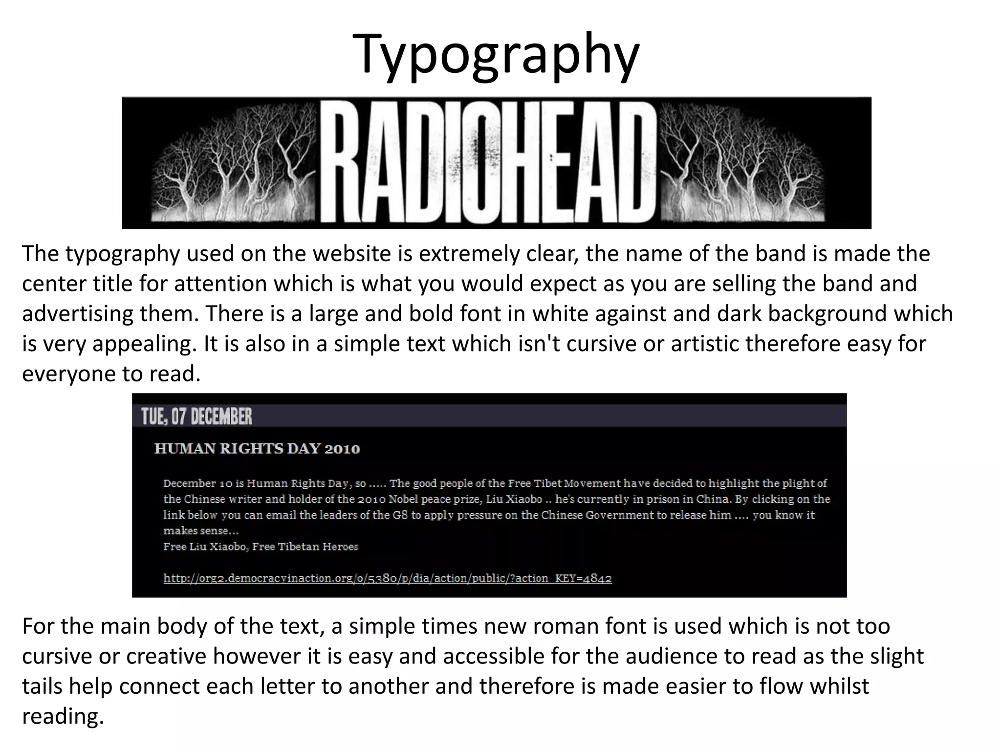 Radiohead Website Analysis | PPTX