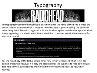 Radiohead Website Analysis | PPTX