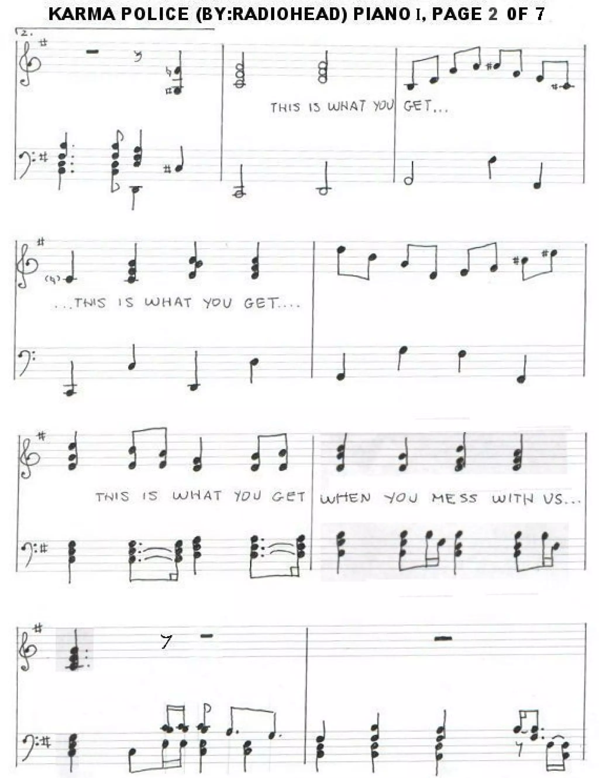 Radiohead karma police | PDF