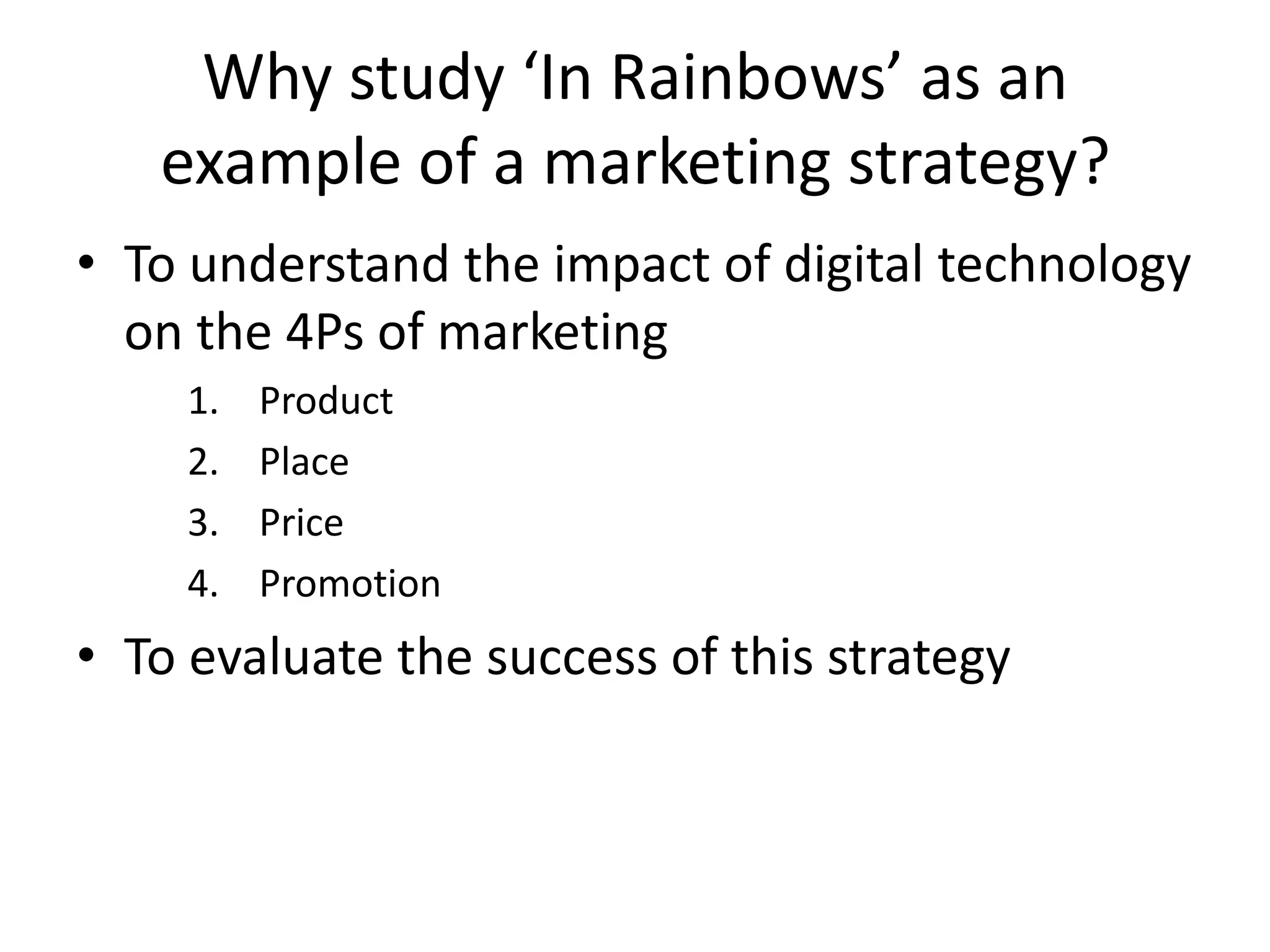 Radiohead 'in rainbow' marketing strategy | PPT