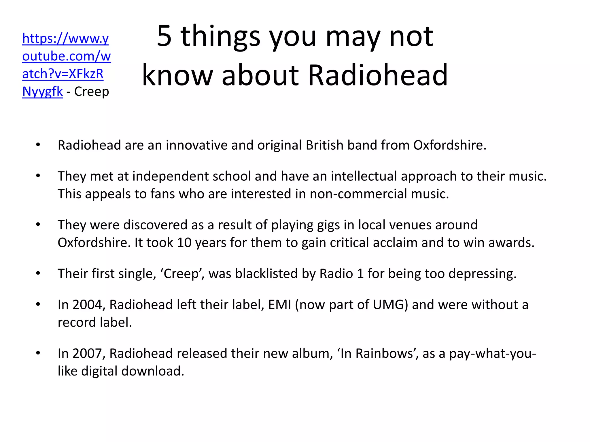 Radiohead 'in rainbow' marketing strategy | PPT