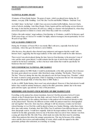 Radio station research | DOCX | Public Radio | Talk Radio