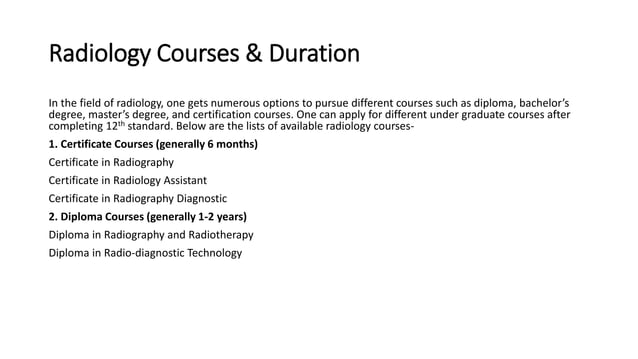 Radio Imaging Technology - Scopes, Courses, & Careers | PPTX | Medical ...
