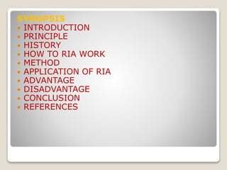 Radio immuno assay, RIA, by kk sahu | PPT