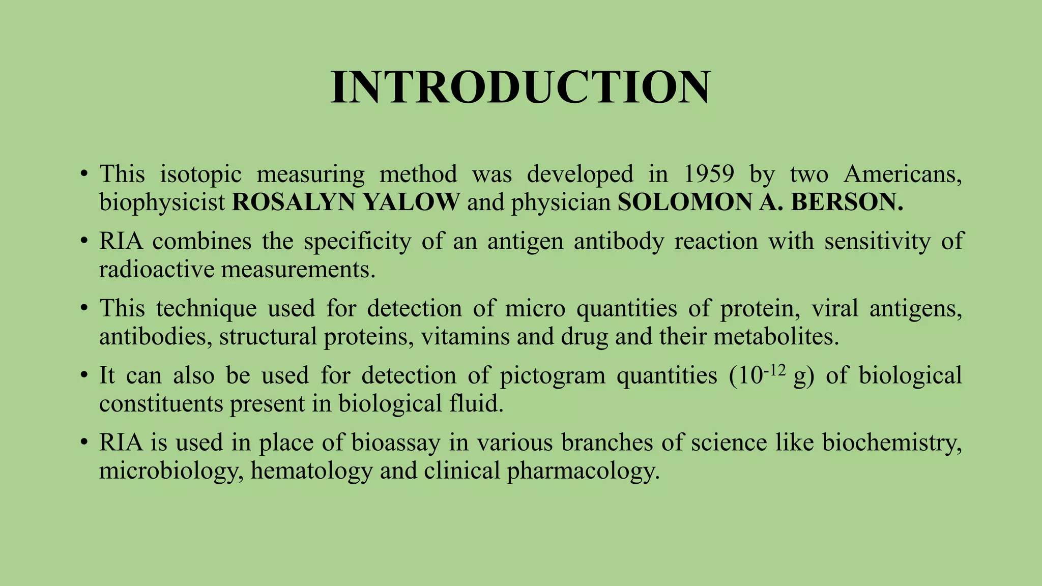 Radio immunoassay (RIA) | PPTX