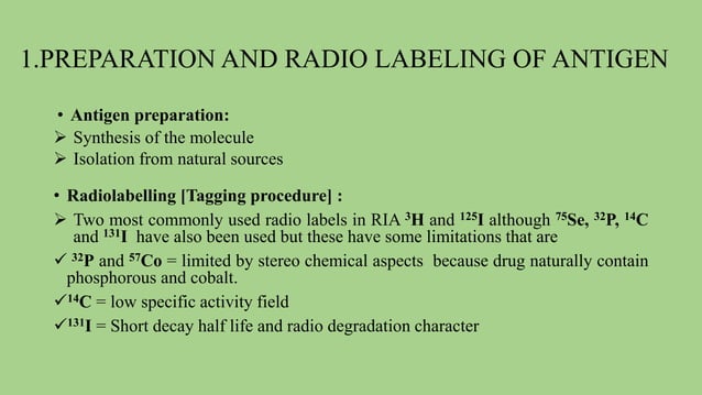 Radio immunoassay (RIA) | PPTX | Chemistry | Science