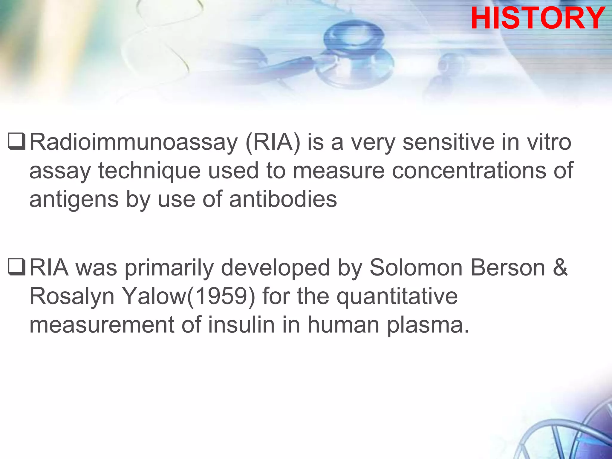 Radioimmunoassay (modified copy) | PPTX
