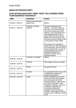 Radio interview script | DOCX