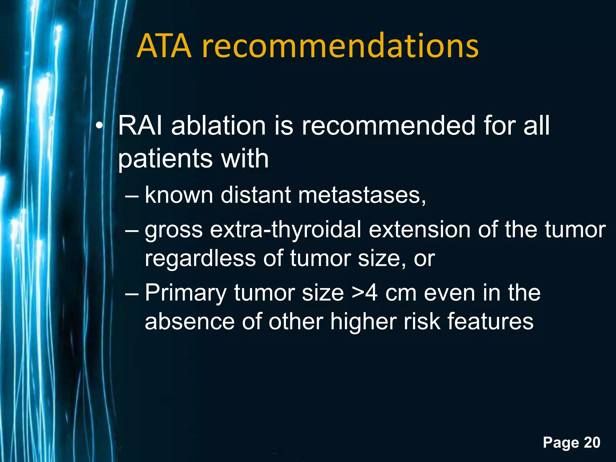 Postoperative Radioiodine Ablation in Thyroid Cancer | PPTX