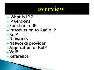 RADIO IP | PPTX