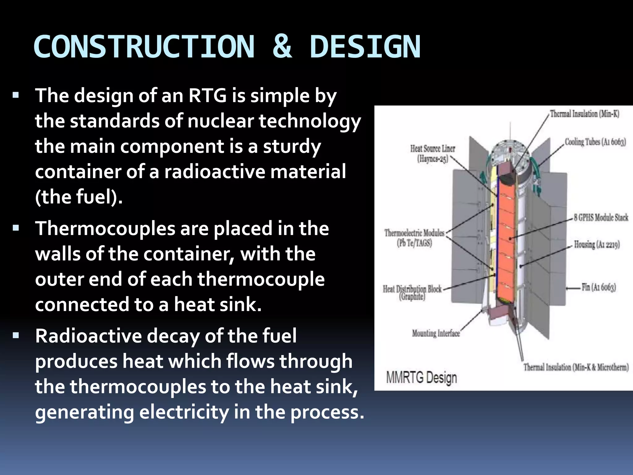 Generator for space shuttles-Radioisotope thermoelectric generator | PPTX
