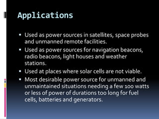 Generator for space shuttles-Radioisotope thermoelectric generator | PPTX