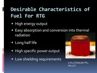 Generator for space shuttles-Radioisotope thermoelectric generator | PPTX