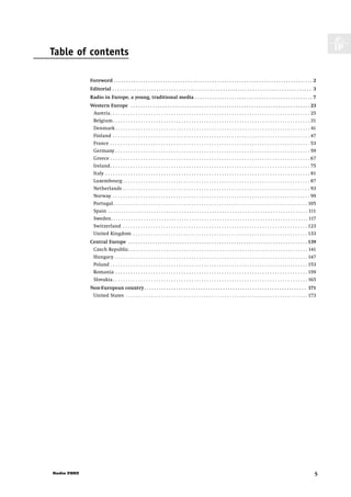 Radio Key Facts 2002 | PDF | Europe Travel | Travel Locations