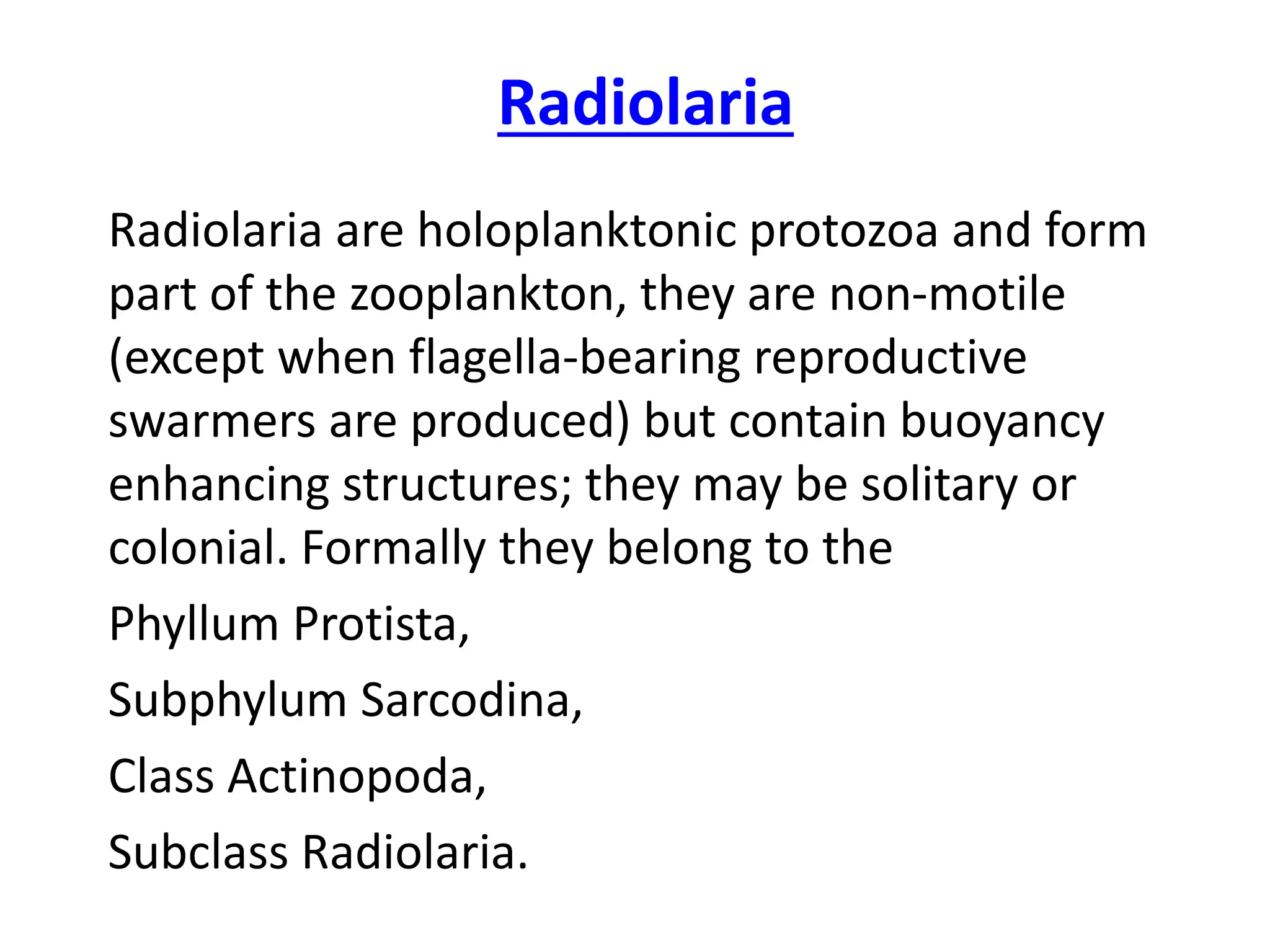 Morphotaxonmy, classification of Radiolaria | PPTX