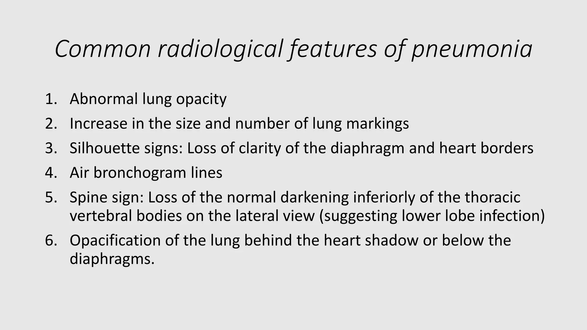 Radiological features of pneumonia | PPTX