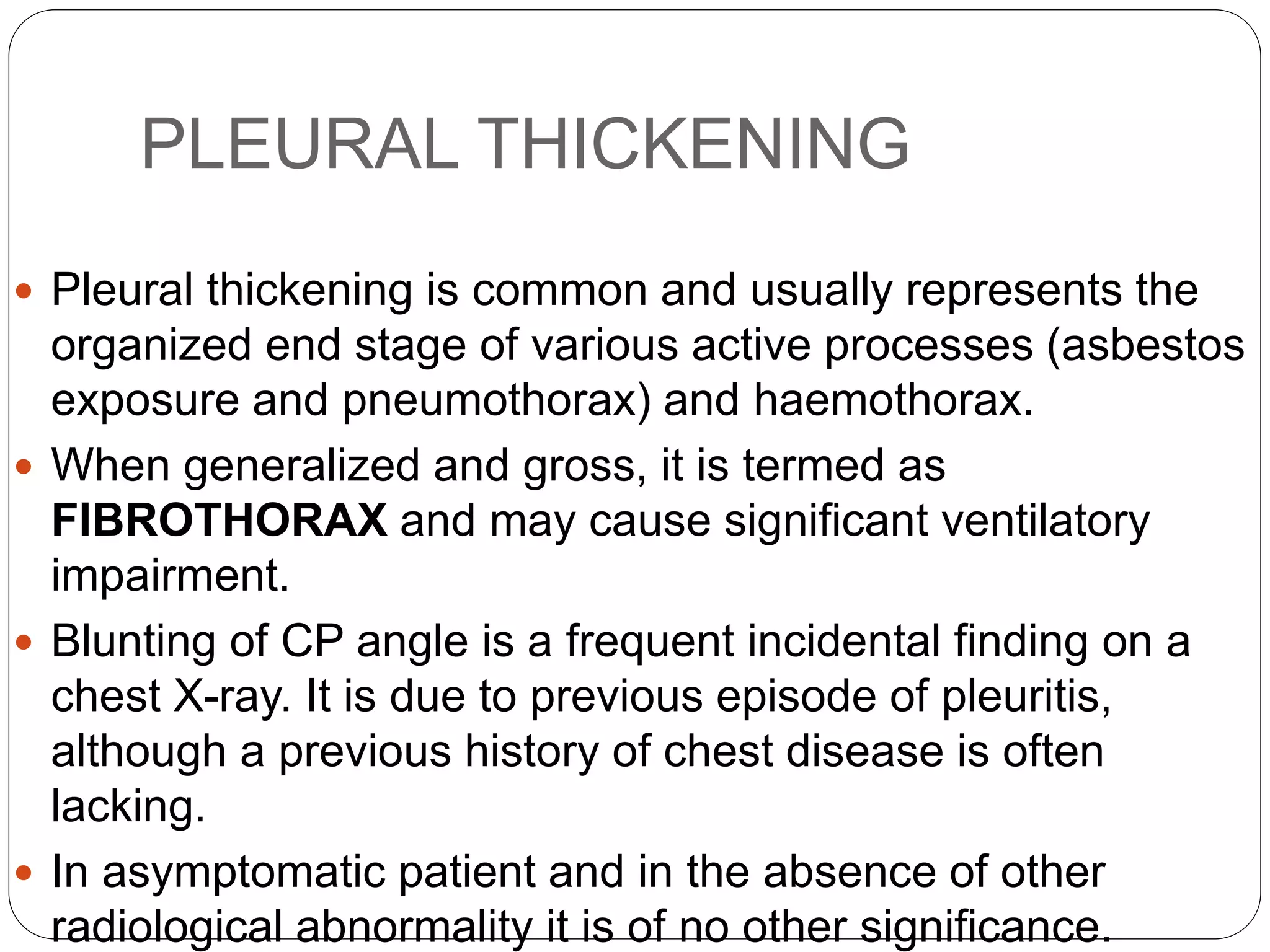 Radiological imaging of pleural diseases | PPTX