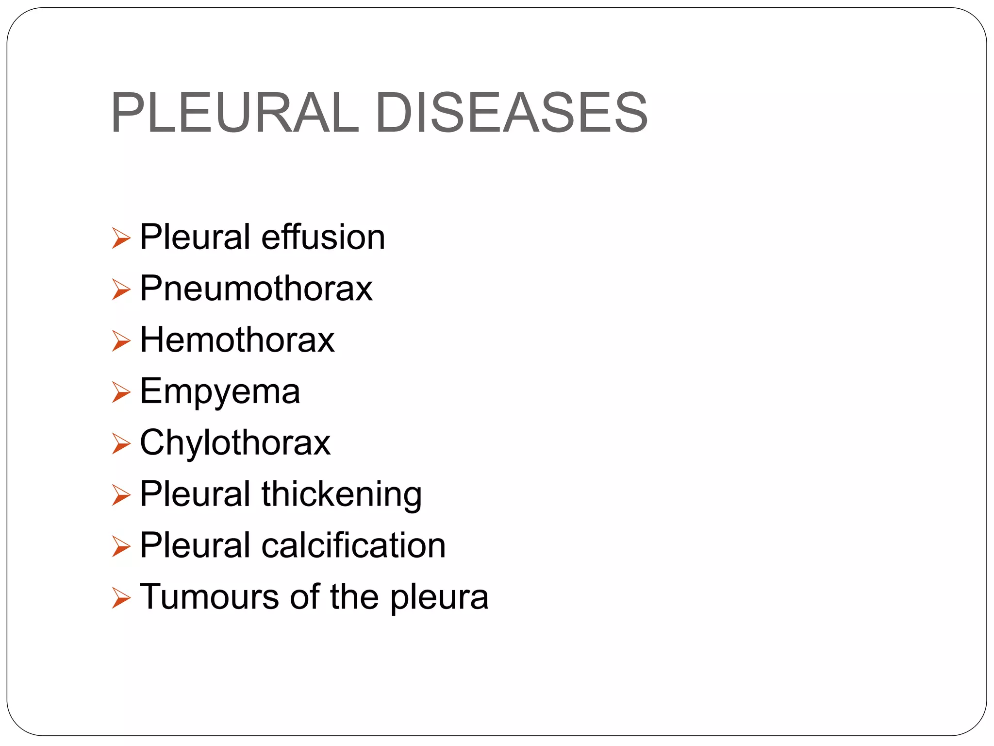 Radiological imaging of pleural diseases | PPTX