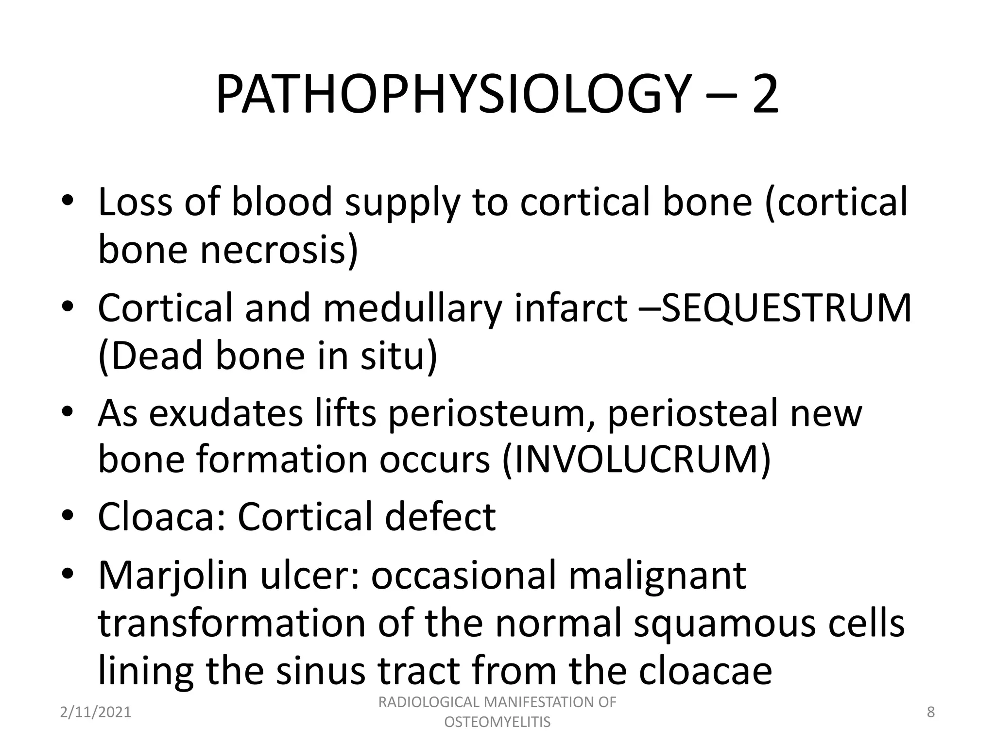 Radiological manifestations of chronic osteomyelitis - Dr. Olanipekun ...