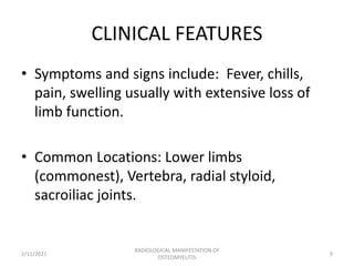 Radiological manifestations of chronic osteomyelitis - Dr. Olanipekun ...