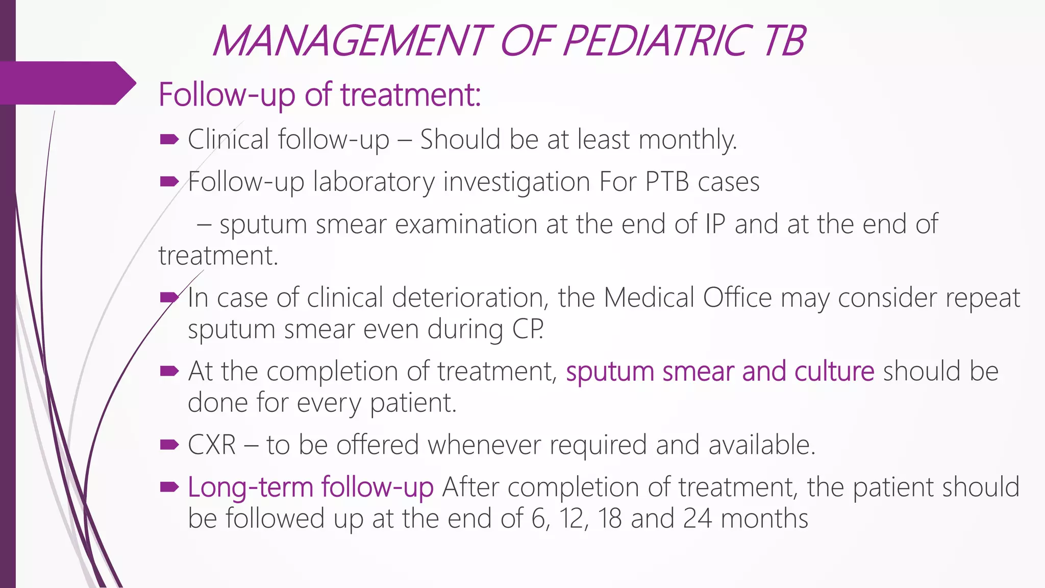 Radiological patterns, management of pediatric tb | PPT