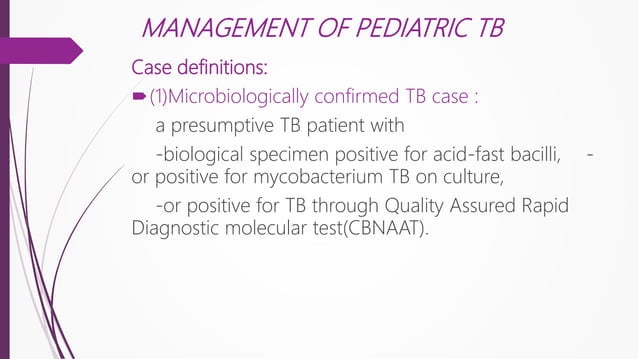Radiological patterns, management of pediatric tb | PPT