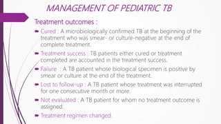 Radiological patterns, management of pediatric tb | PPT