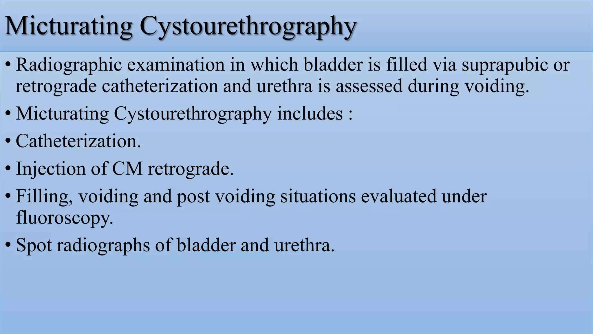 Radiological procedure of retrograde urethrography(rgu) and micturating ...