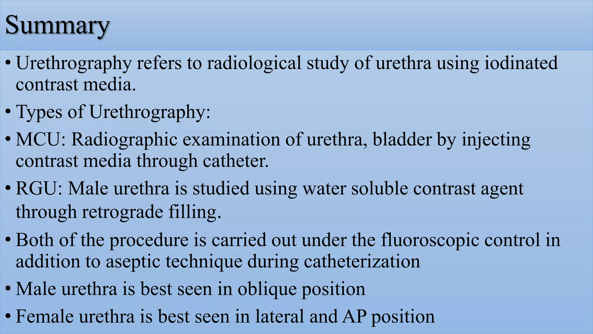 Radiological procedure of retrograde urethrography(rgu) and micturating ...