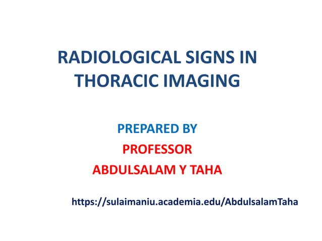 Radiological signs in thoracic imaging ( AJR article) | PPTX