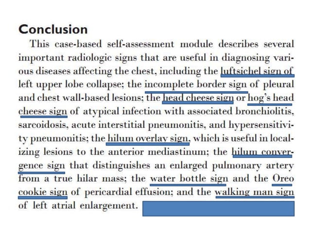 Radiological signs in thoracic imaging ( AJR article) | PPTX