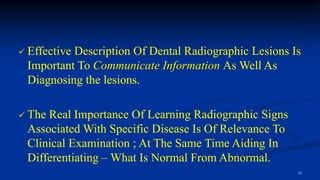 radiological terminologies oral pathology | PPTX