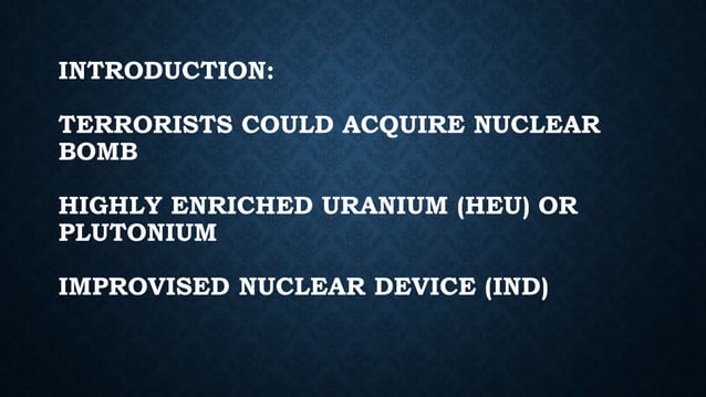Radiological Terrorism | PPTX