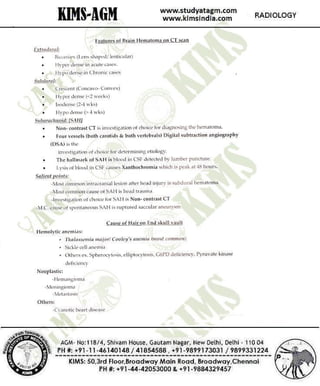 Radiology high yield points kims | PDF