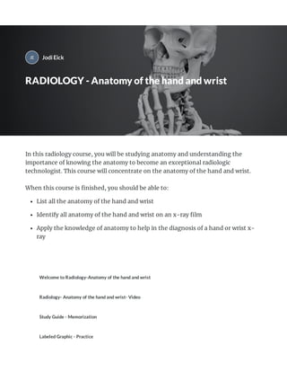Radiology Anatomy of the Hand and Wrist | PDF