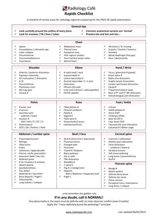 Radiologycafe rapids checklist | PDF
