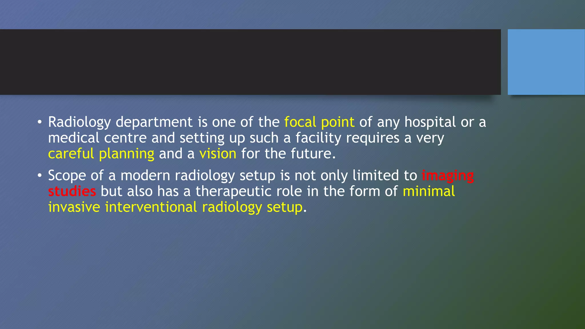 Radiology department planning | PPTX
