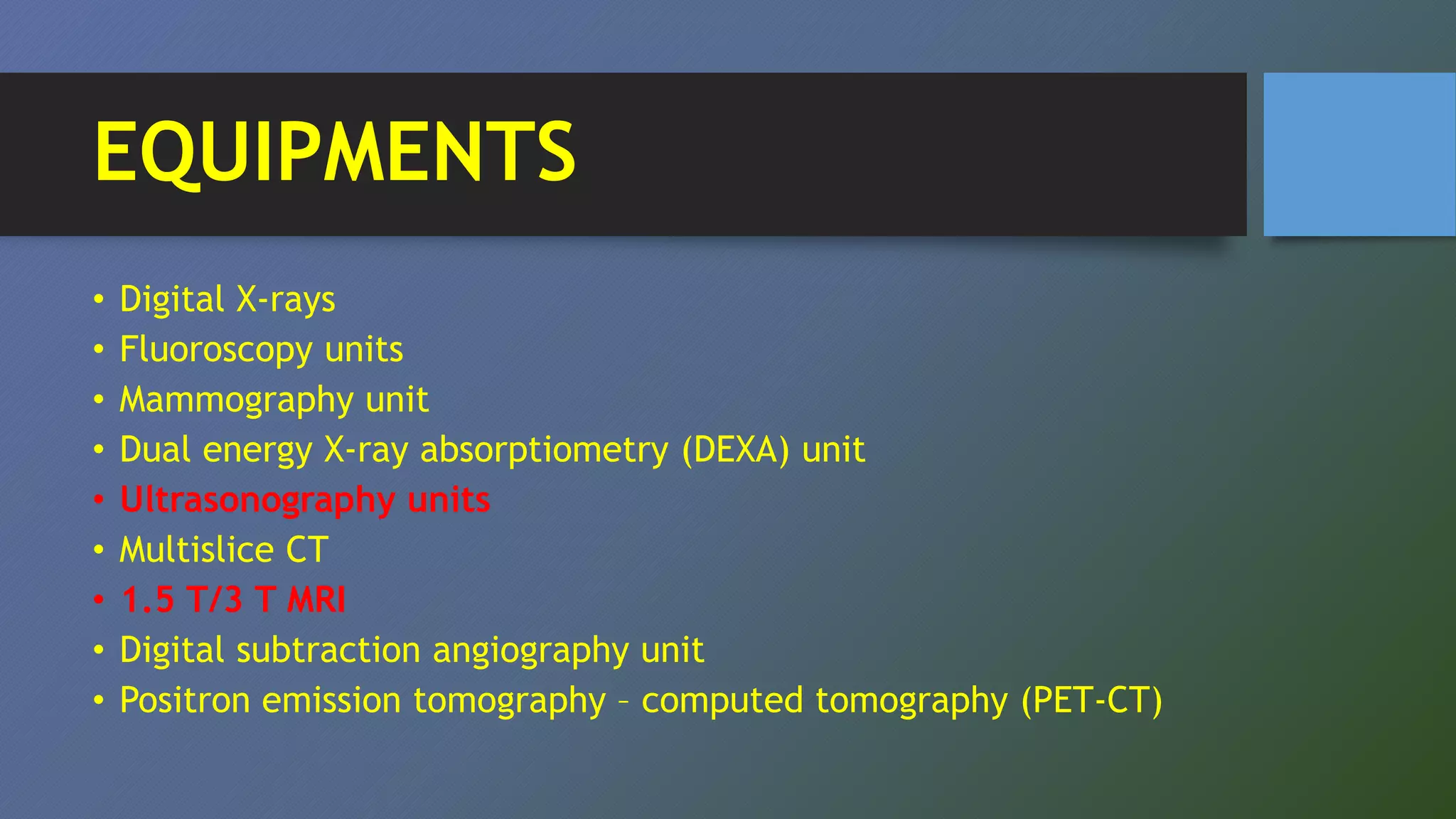 Radiology department planning | PPTX