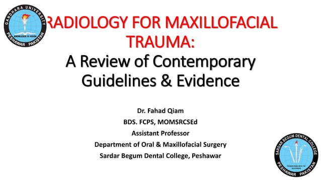 Radiology for Maxillofacial Trauma.pptx | Bone and Joint Conditions ...