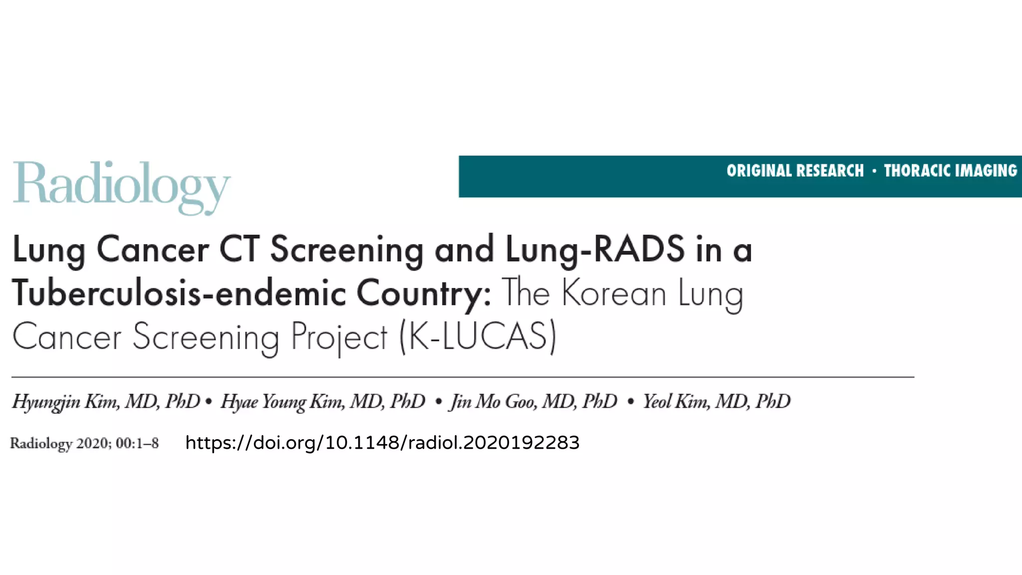 Radiology journal reading | PPT