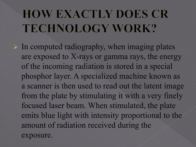 Radiology lecture 2 CR and DR .pptx | Cameras and Camcorders | Consumer ...