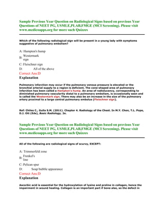 Radiology most important signs sample questions based on neet pg ...