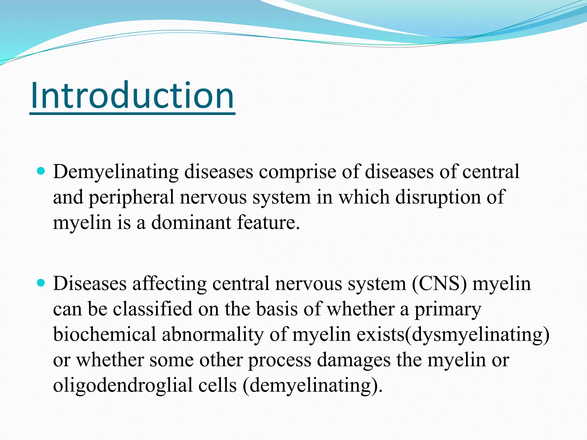Radiology of demyelinating diseases | PPTX