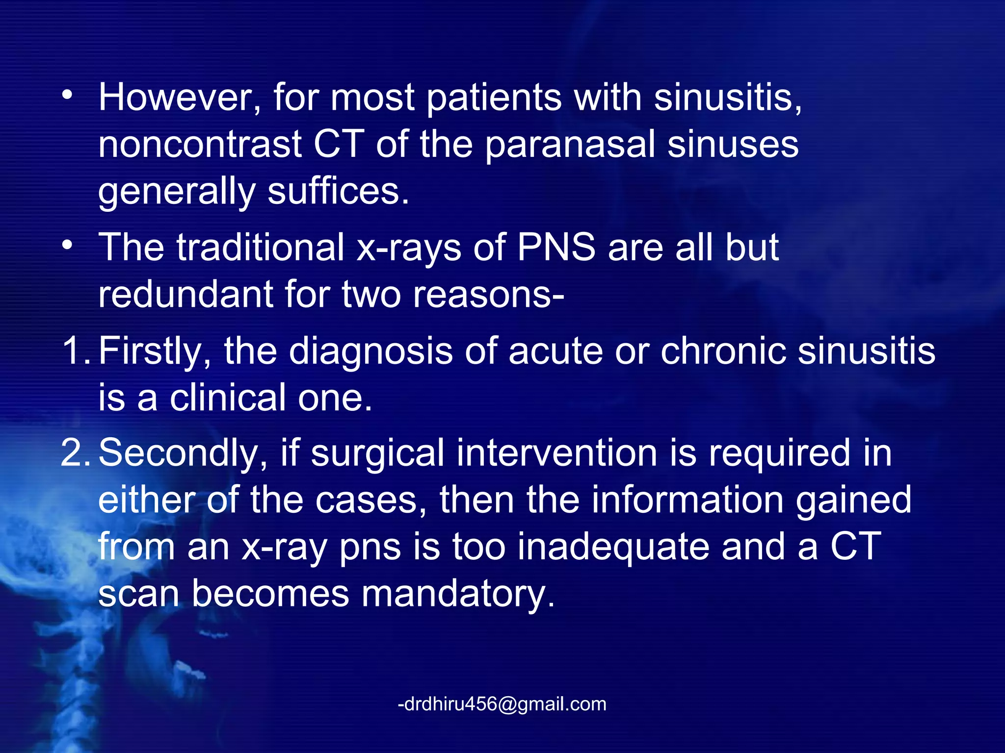 Radiology of nose and pns (by drdhiru456) | PPT