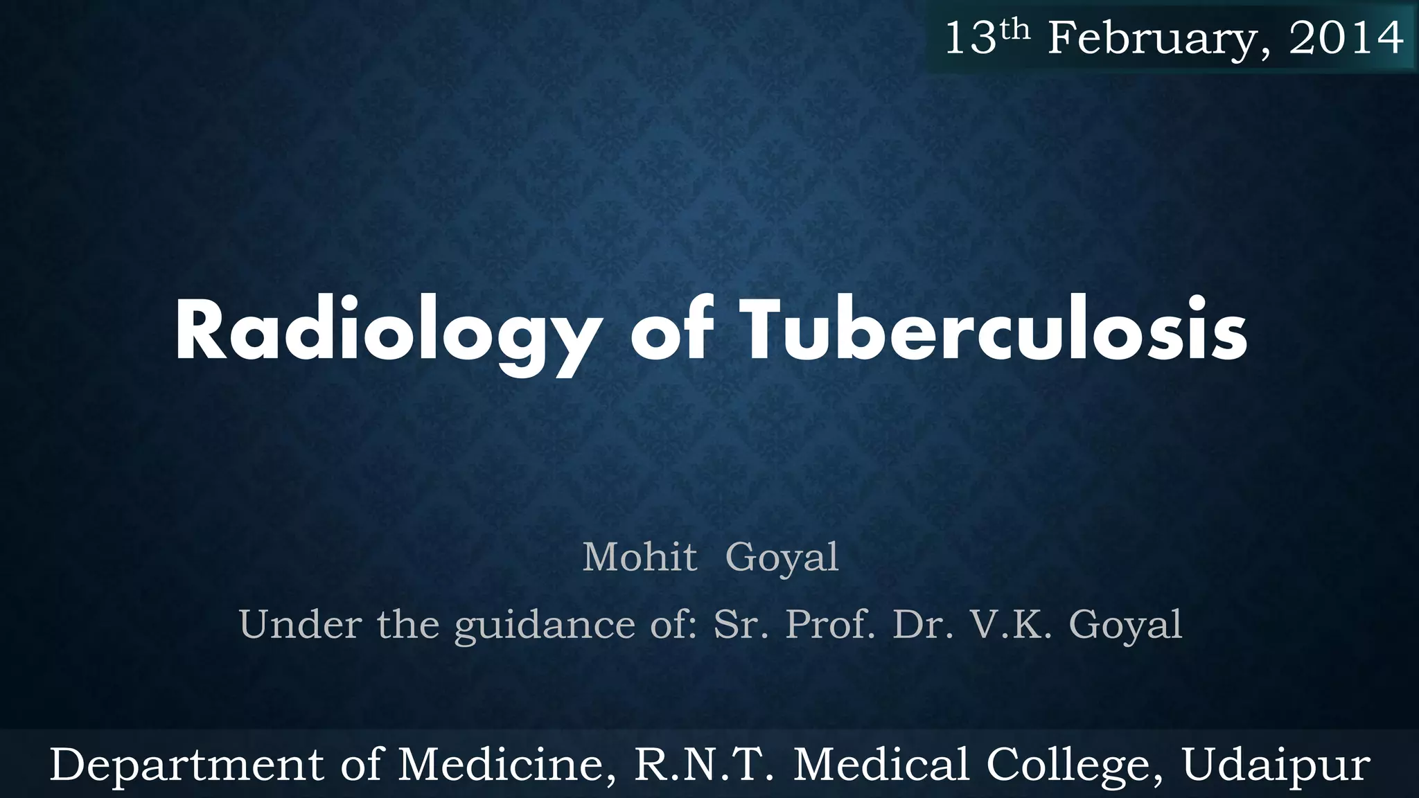 Radiology of Tuberculosis | PDF